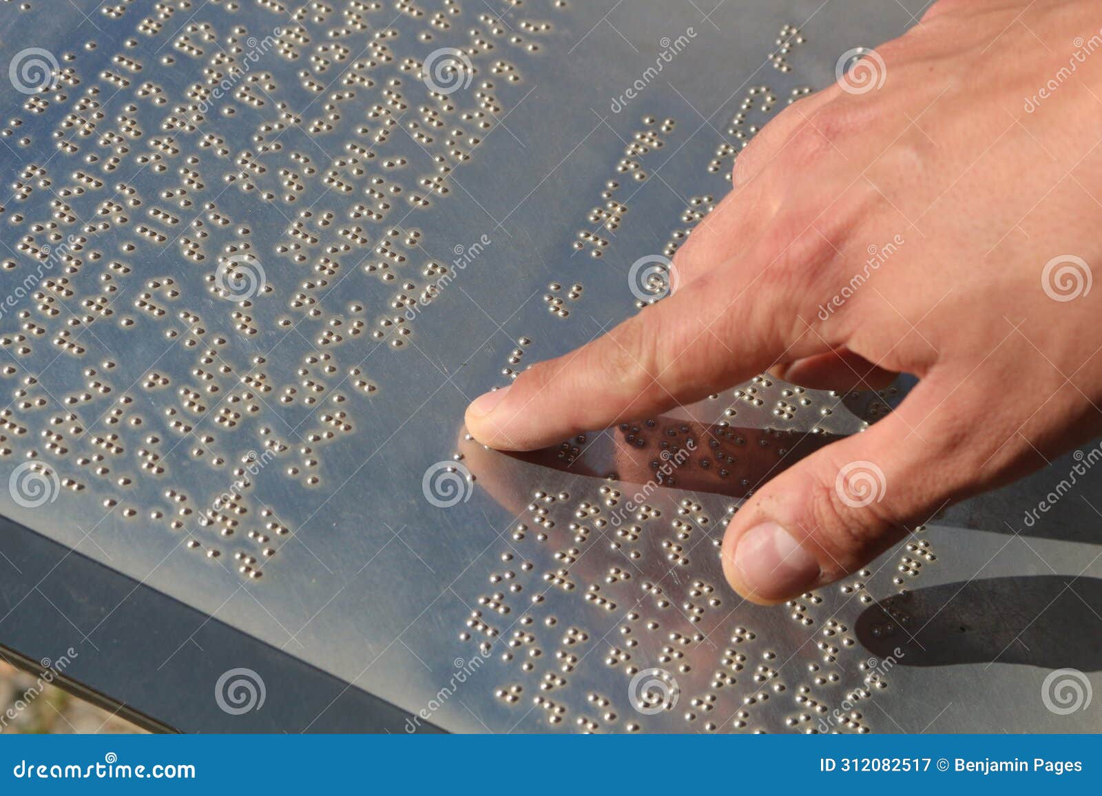 Touch of Understanding: Hands Reading Braille Language Stock Image ...