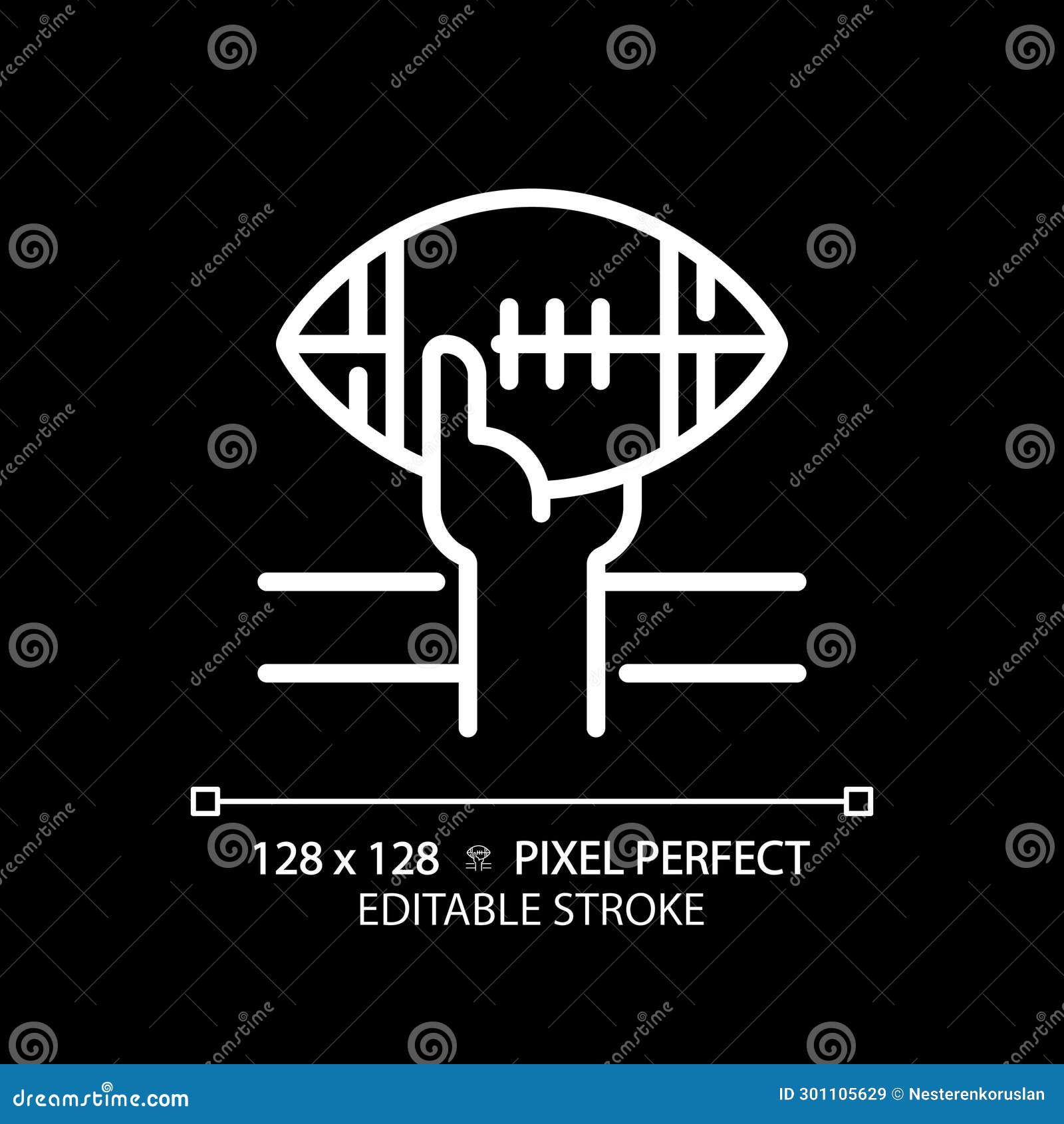 Touchdown White Linear Icon for Dark Theme Stock Vector - Illustration ...