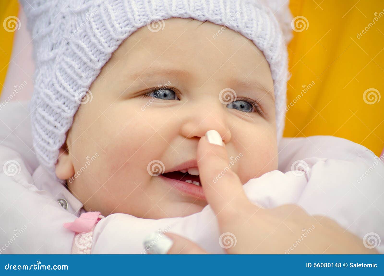 Touching baby s nose stock photo. Image of closeup, baby - 66080148