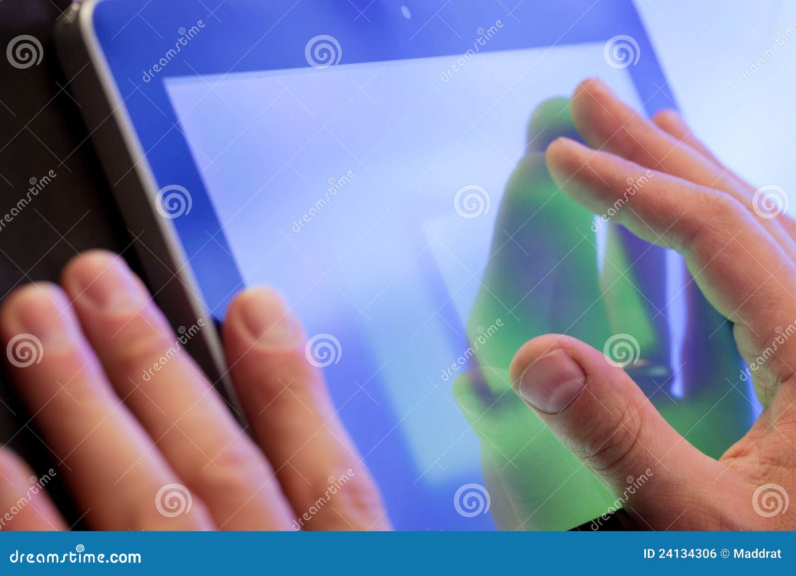 Touching digital tablet stock photo. Image of device - 24134306