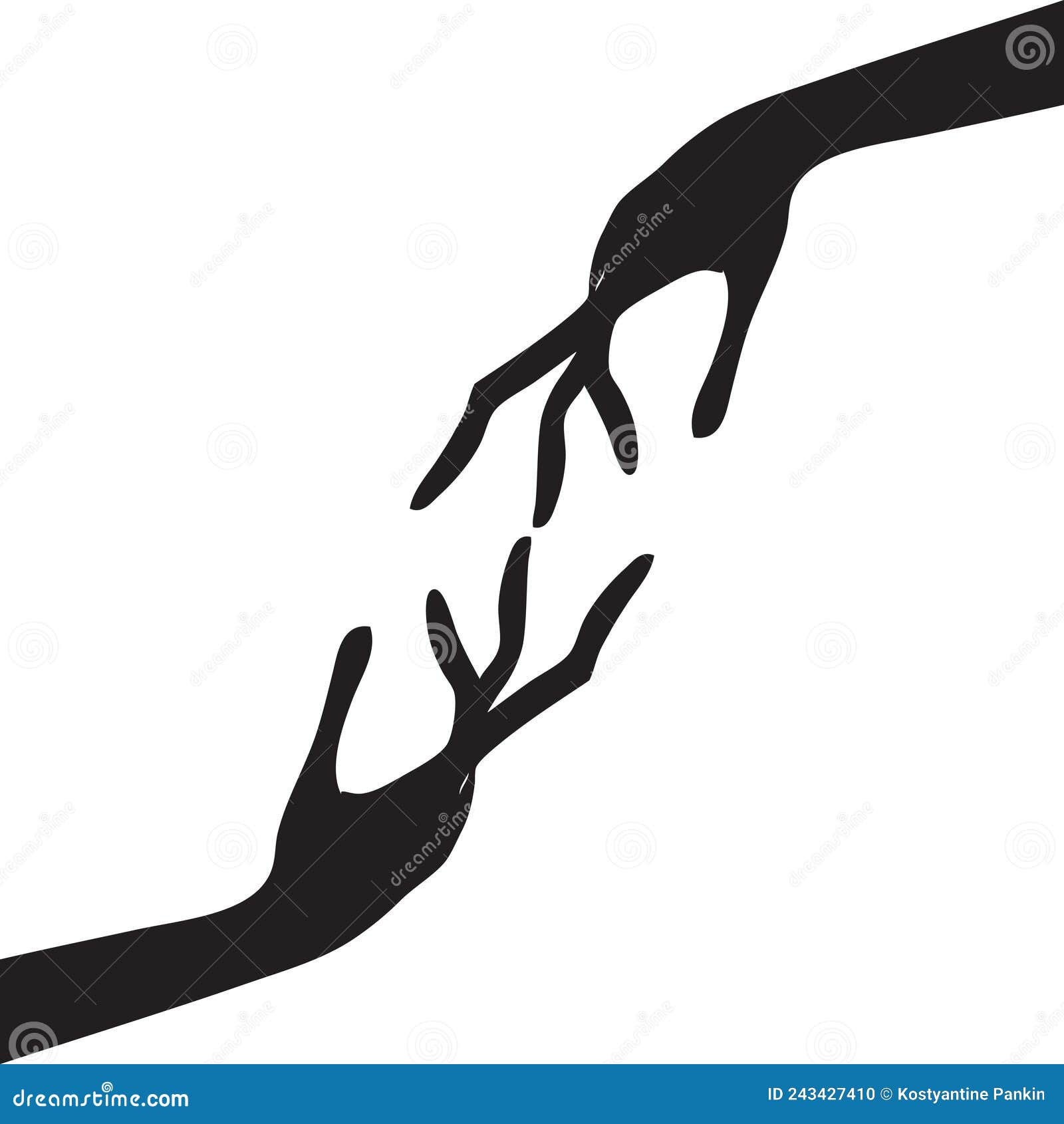 Touching hands of alien stock vector. Illustration of understanding ...