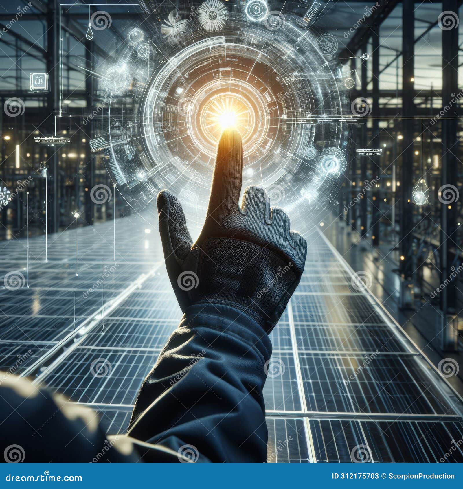 Touching the Future Concept Stock Image - Image of touch, interactive ...