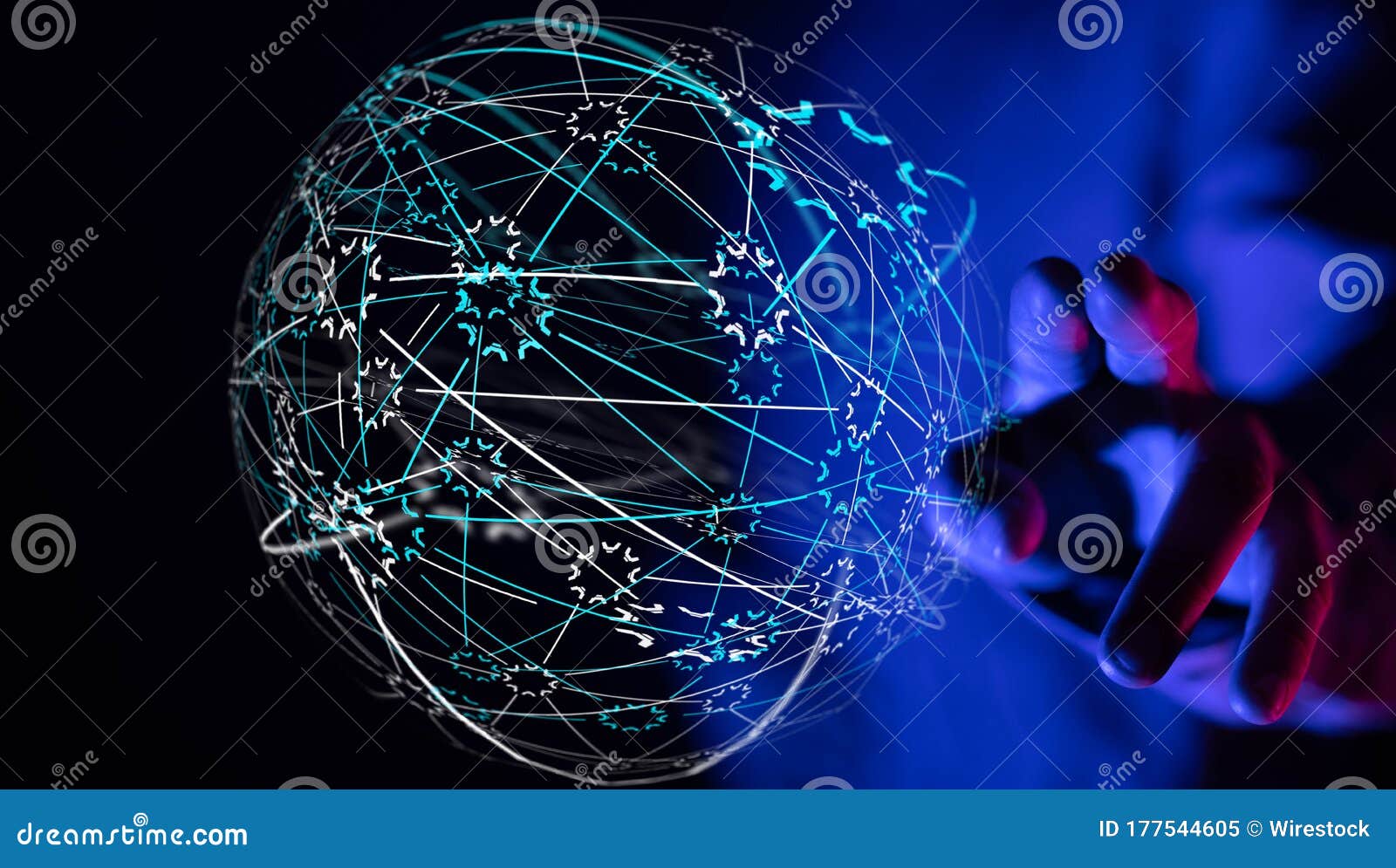 A Touching Global Network and Data Customer Connection Stock Image ...