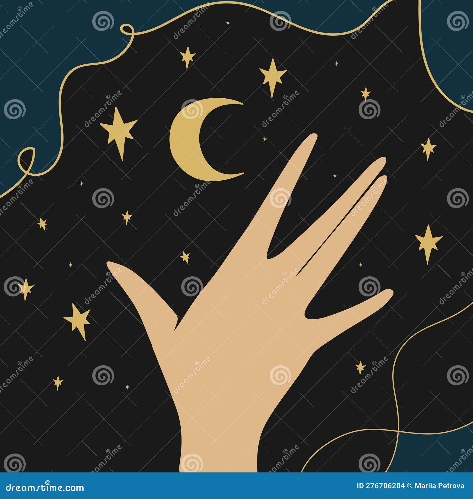 Touching Midnight Sky. Simple Background with Midnight Sky View and a ...