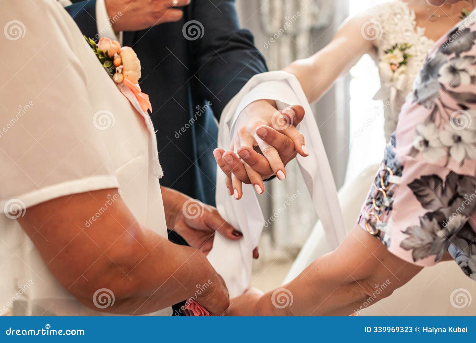 A Touching Moment of Unity in Wedding Ceremony Handbinding Stock Image ...