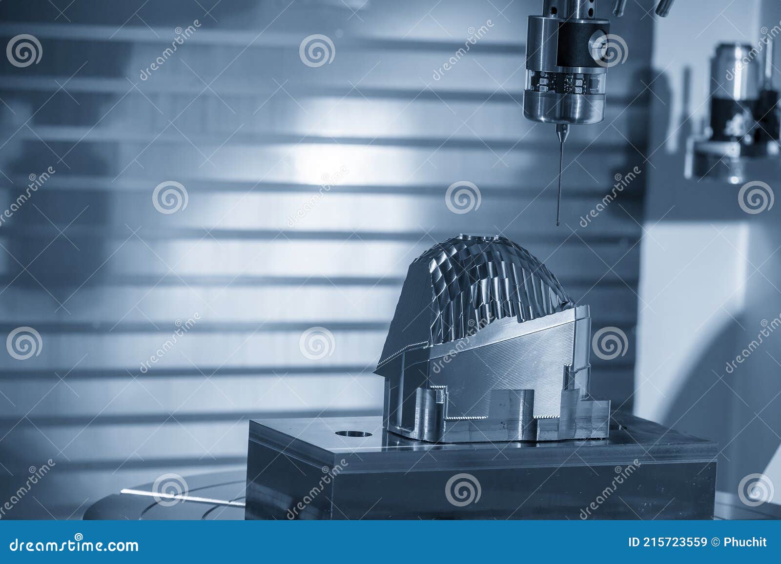 The Touching Probe Attached on CNC Milling Machine Checking Head Lamp ...