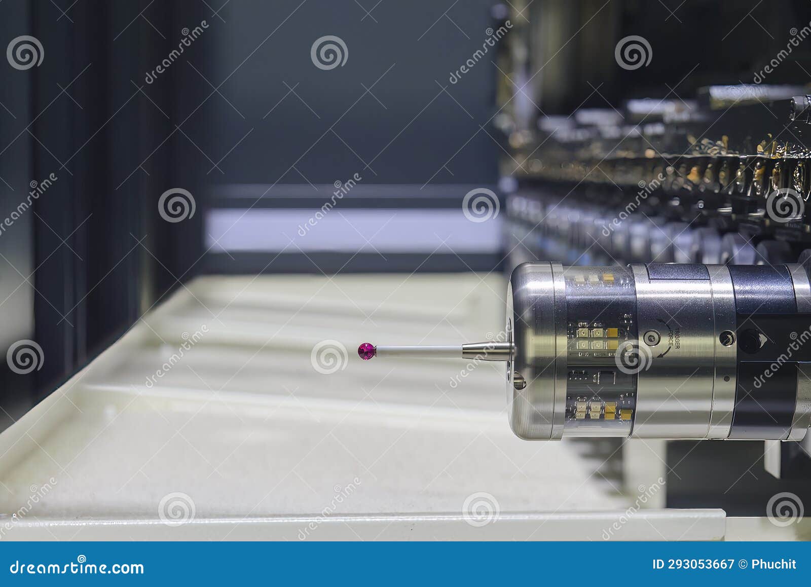 The Touching Probe Attached on the Tool Magazine at CNC Milling Machine ...