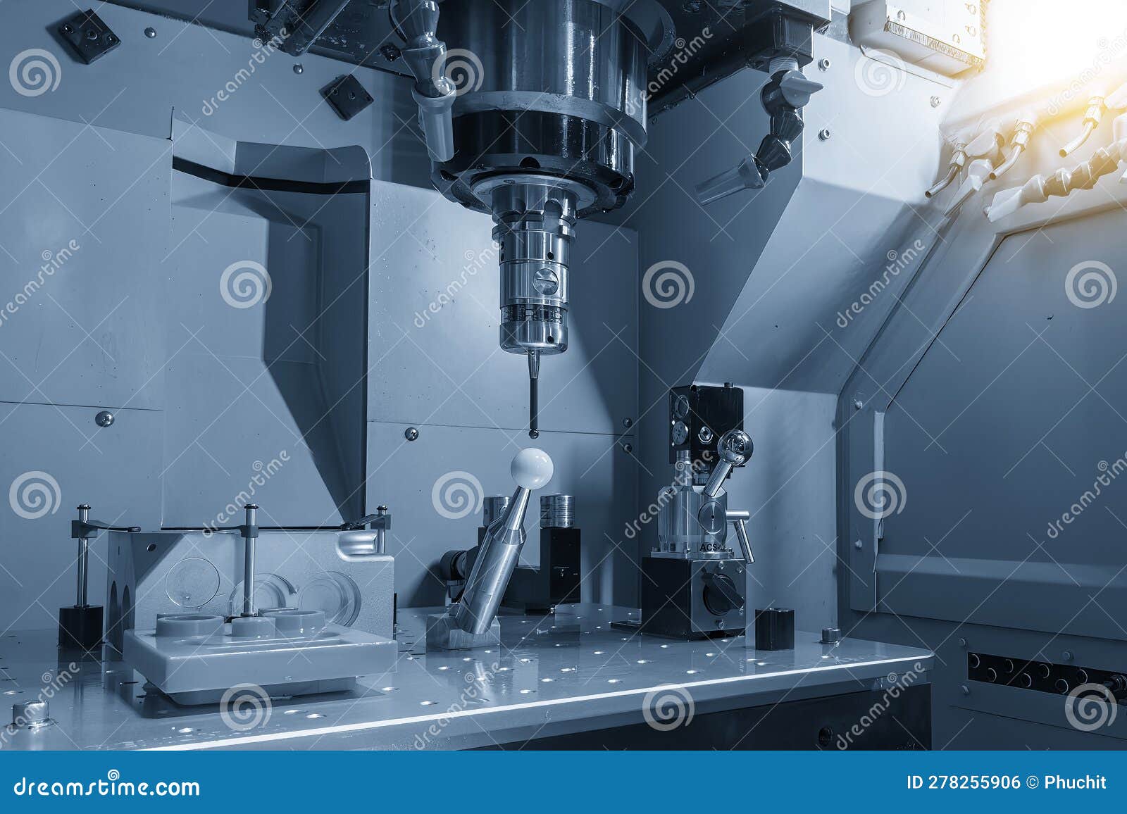 The Touching Probe Calibration Process with Sphere Ball Stock Photo ... The Touching Probe Calibration Process with Sphere Ball Stock Photo ...