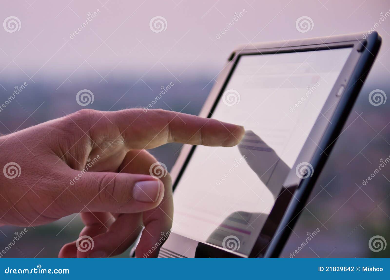 Touching screen on tablet stock photo. Image of tablet - 21829842