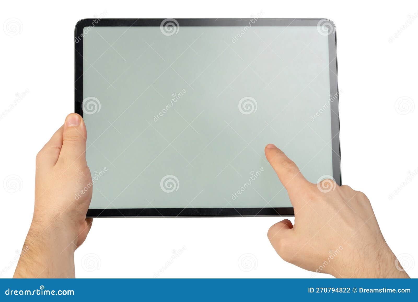 Touching screen on tablet stock photo. Image of display - 270794822