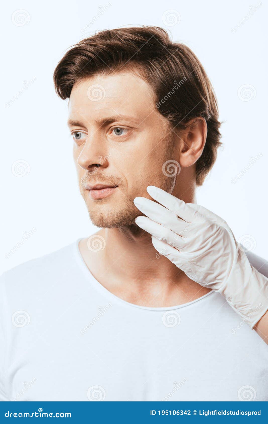 Touching Skin on Face of Patient Stock Photo - Image of examination ...
