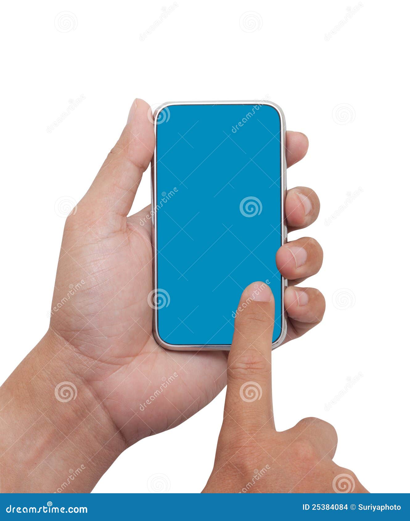 Touching on Smart phone stock photo. Image of isolated - 25384084