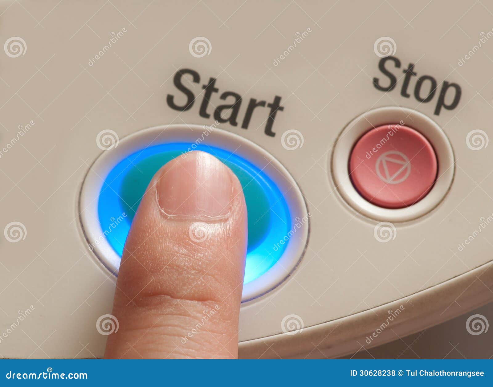 Touching start button stock photo. Image of sign, contact - 30628238