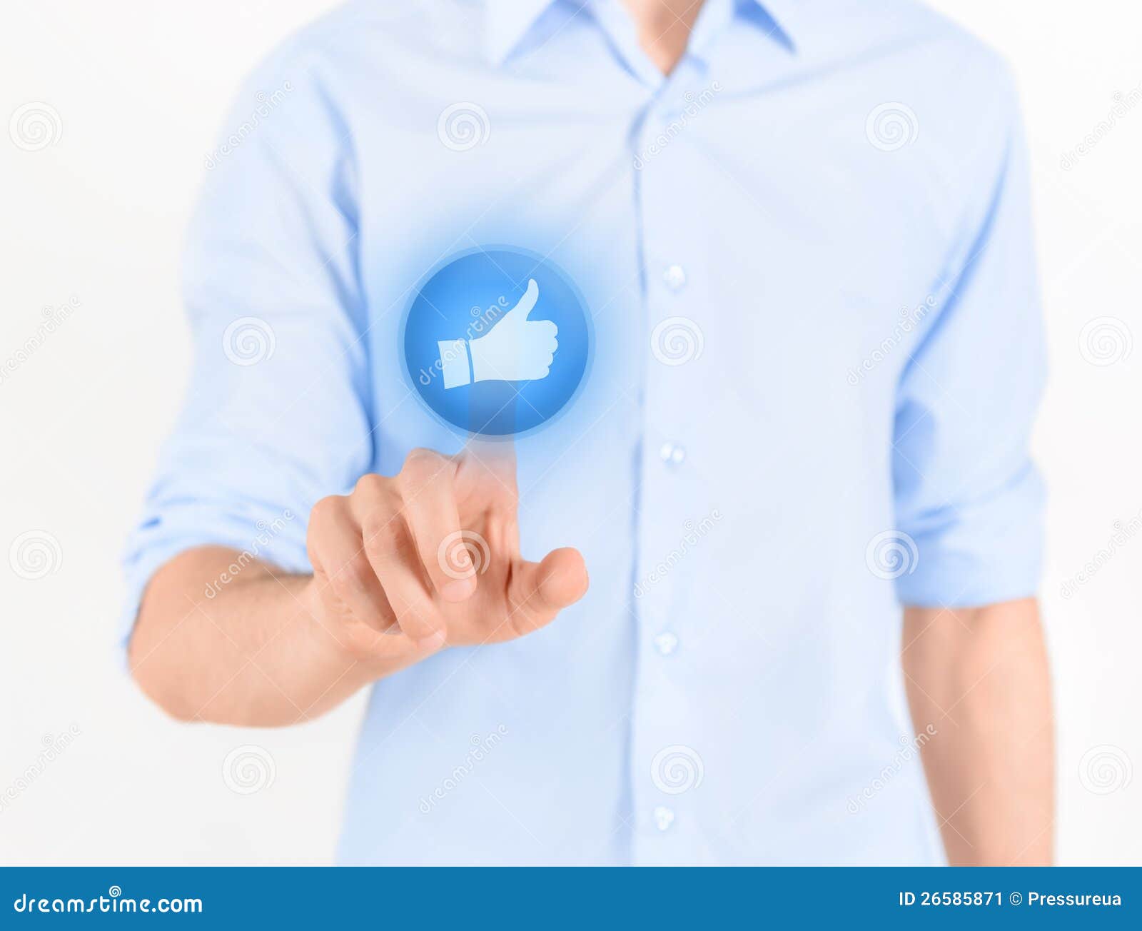 Touching Thumb Up Button stock image. Image of hand, click - 26585871