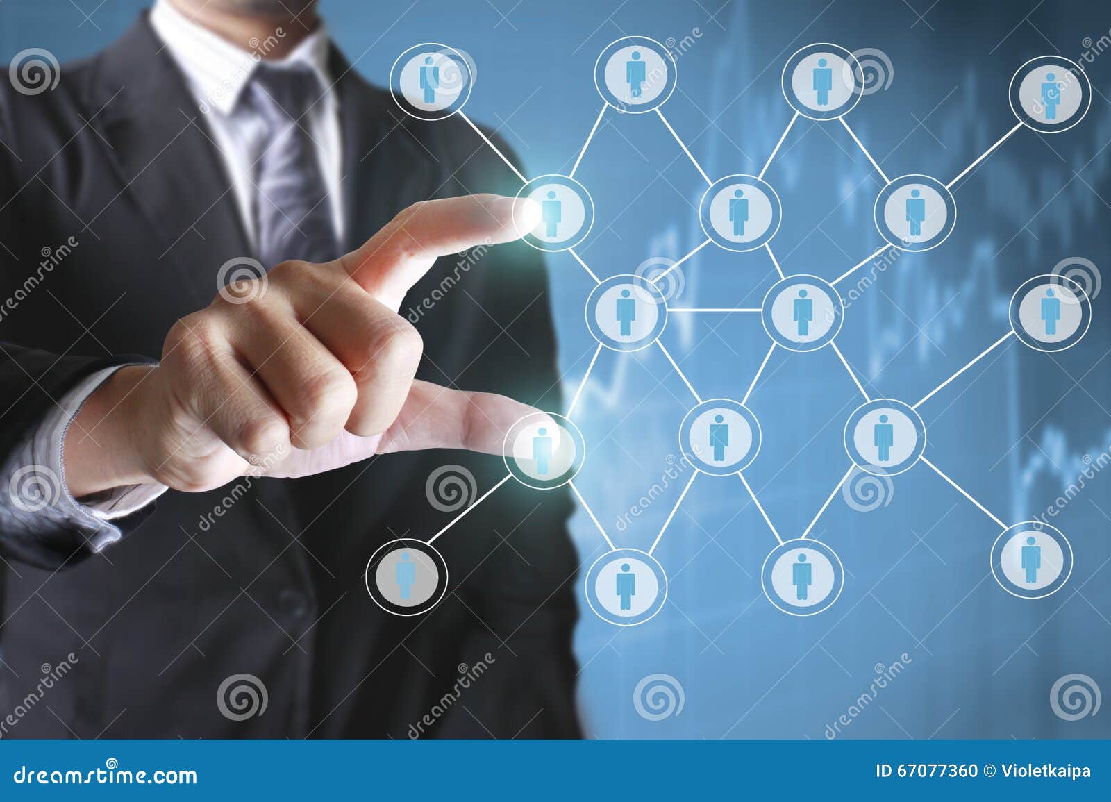 Touching Virtual Social Network Stock Illustration - Illustration of ...