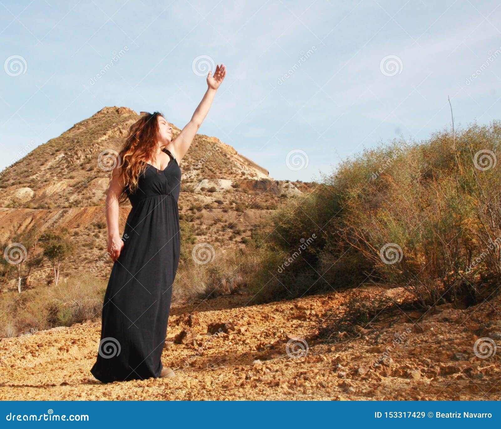 TOUCHING WIND with the HANDS Stock Image - Image of young, posing ...
