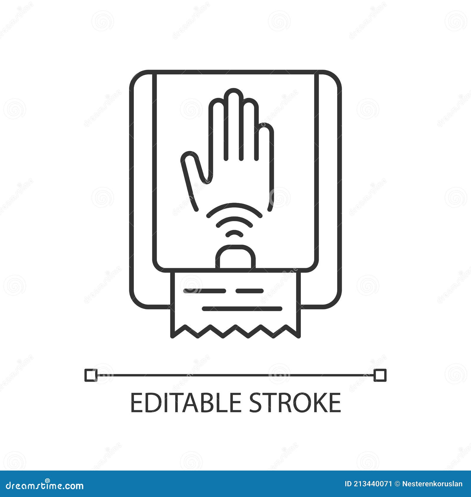 Touchless Towel Dispenser Linear Icon Stock Vector - Illustration of ...