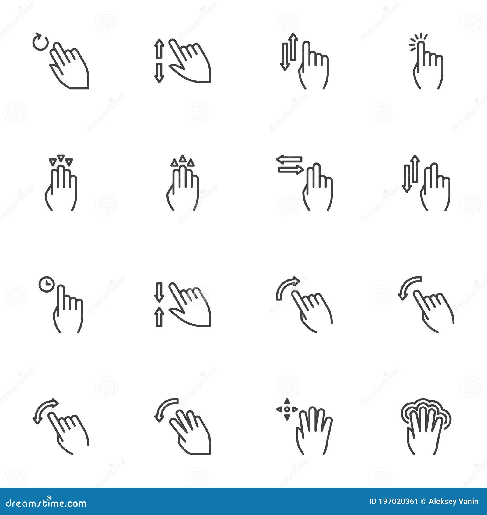 Touchpad Gestures Line Icons Set Stock Vector - Illustration of multi ... Touchpad Gestures Line Icons Set Stock Vector - Illustration of multi ...