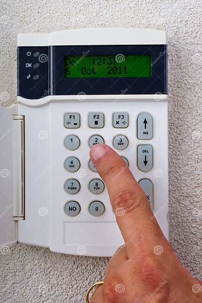 Touchpanel To Activate the Alarm Stock Image - Image of digital ...