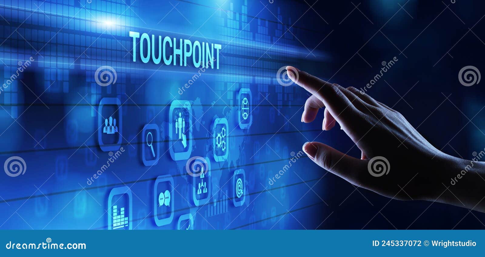 Touchpoint Business and Customer Relationship Marketing Concept on ...