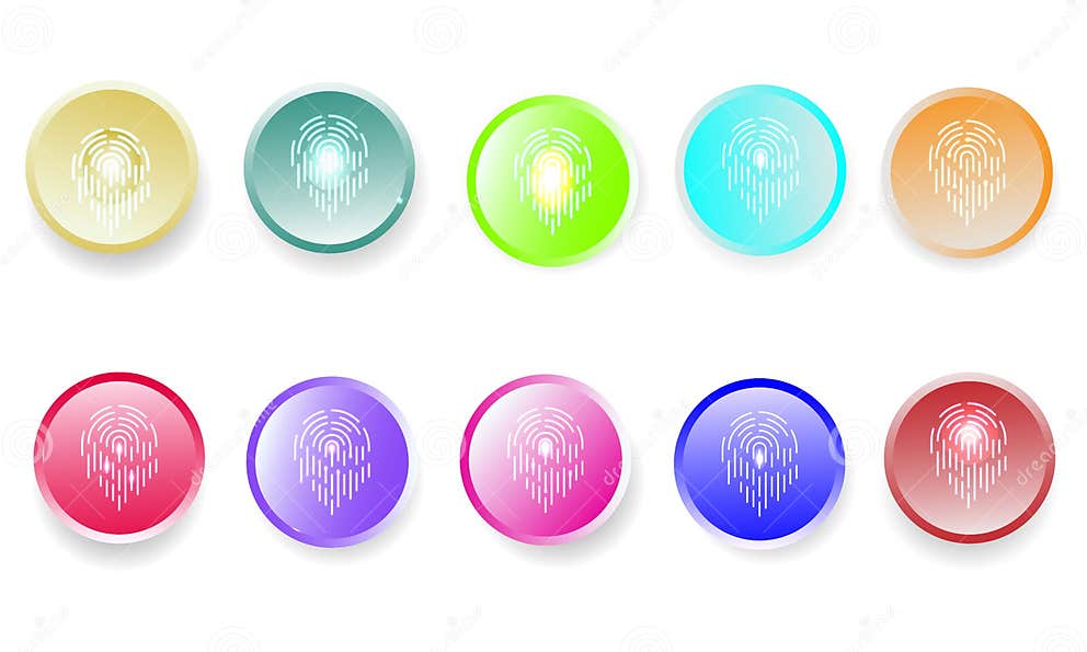 Touchscreen Buttons Finger Identification Icon Element Decorative ...