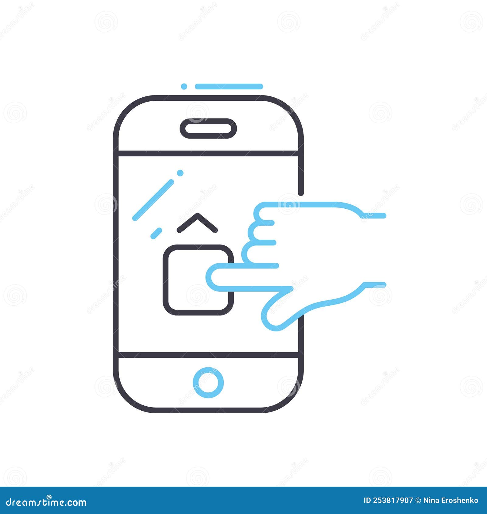 Touchscreen Device Technology Line Icon, Outline Symbol, Vector ...