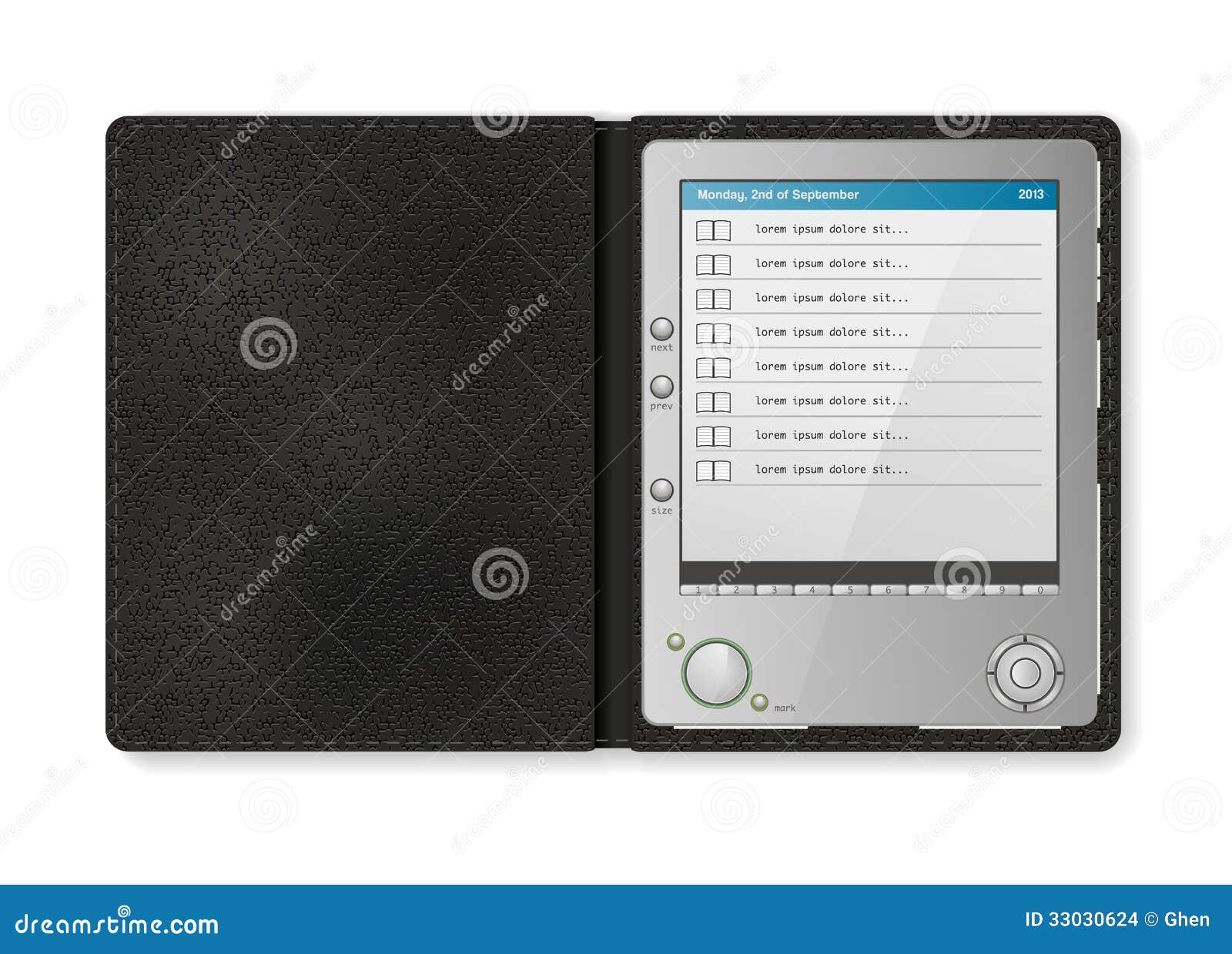 Touchscreen diary stock vector. Illustration of document - 33030624