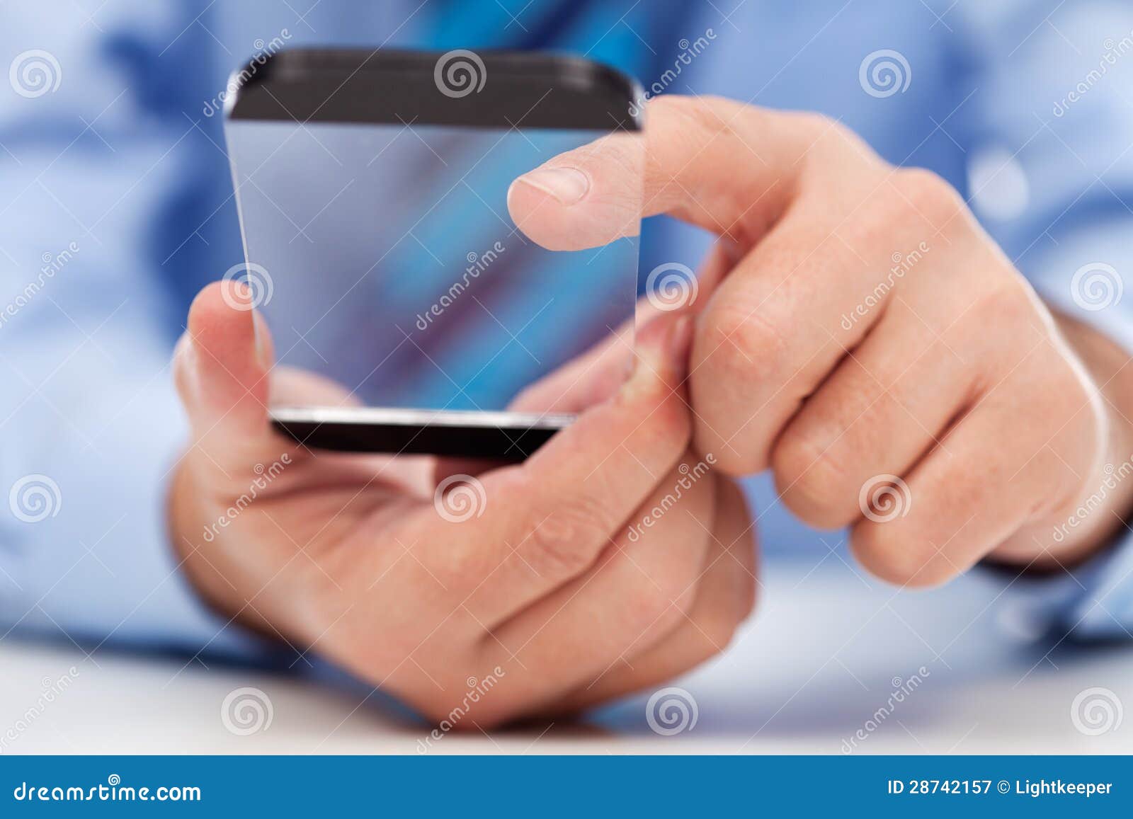 Touchscreen Gadget in Businessman Hands Stock Image - Image of holding ...