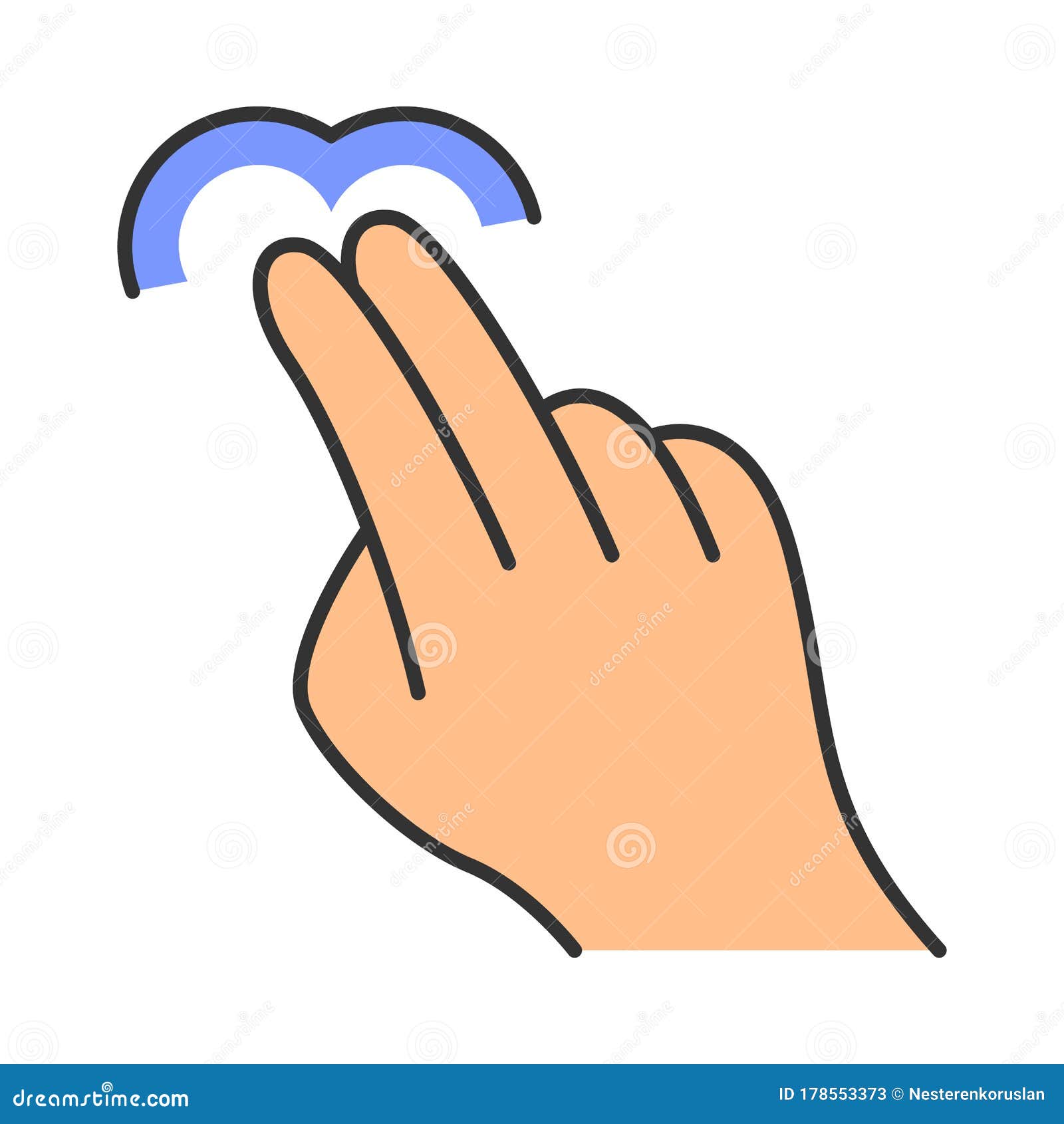 Touchscreen Gesture Sticker. Click Hand Sign. Push Action Symbol Vector ...