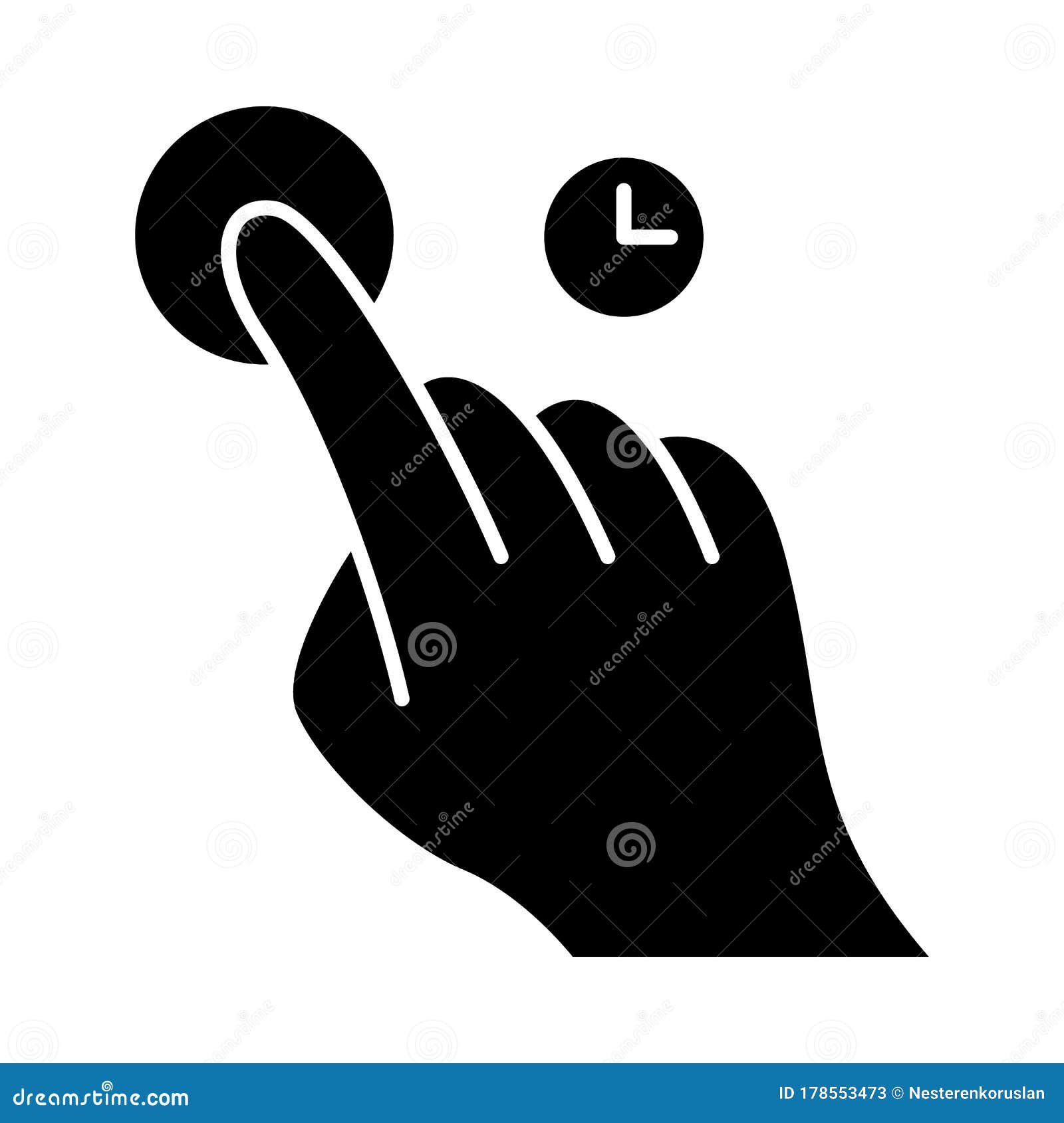 Touchscreen Gesture Sticker. Click Hand Sign. Push Action Symbol Vector ...
