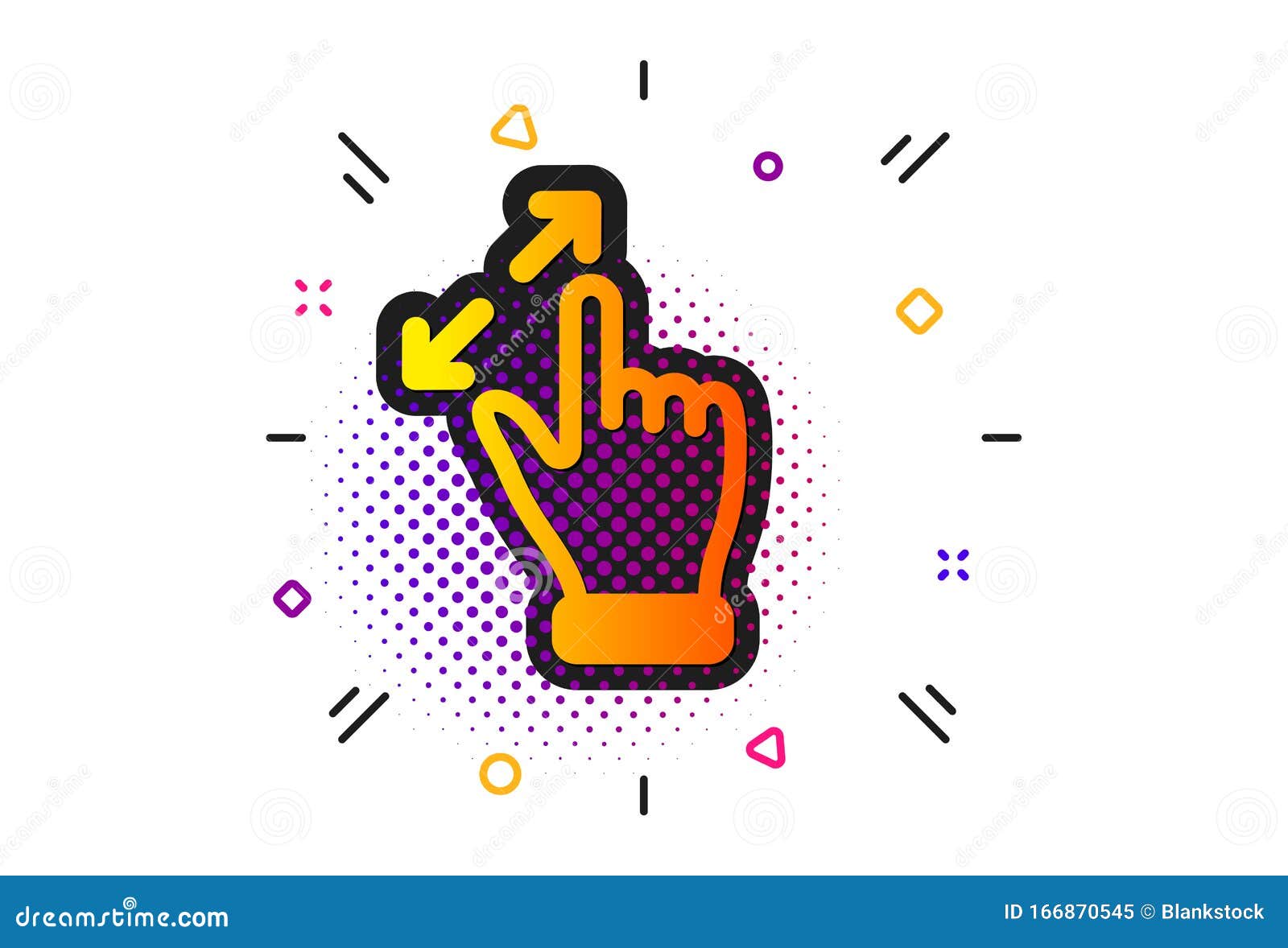 Touchscreen Gesture Icon. Zoom in Sign. Action Arrows. Vector Stock ...