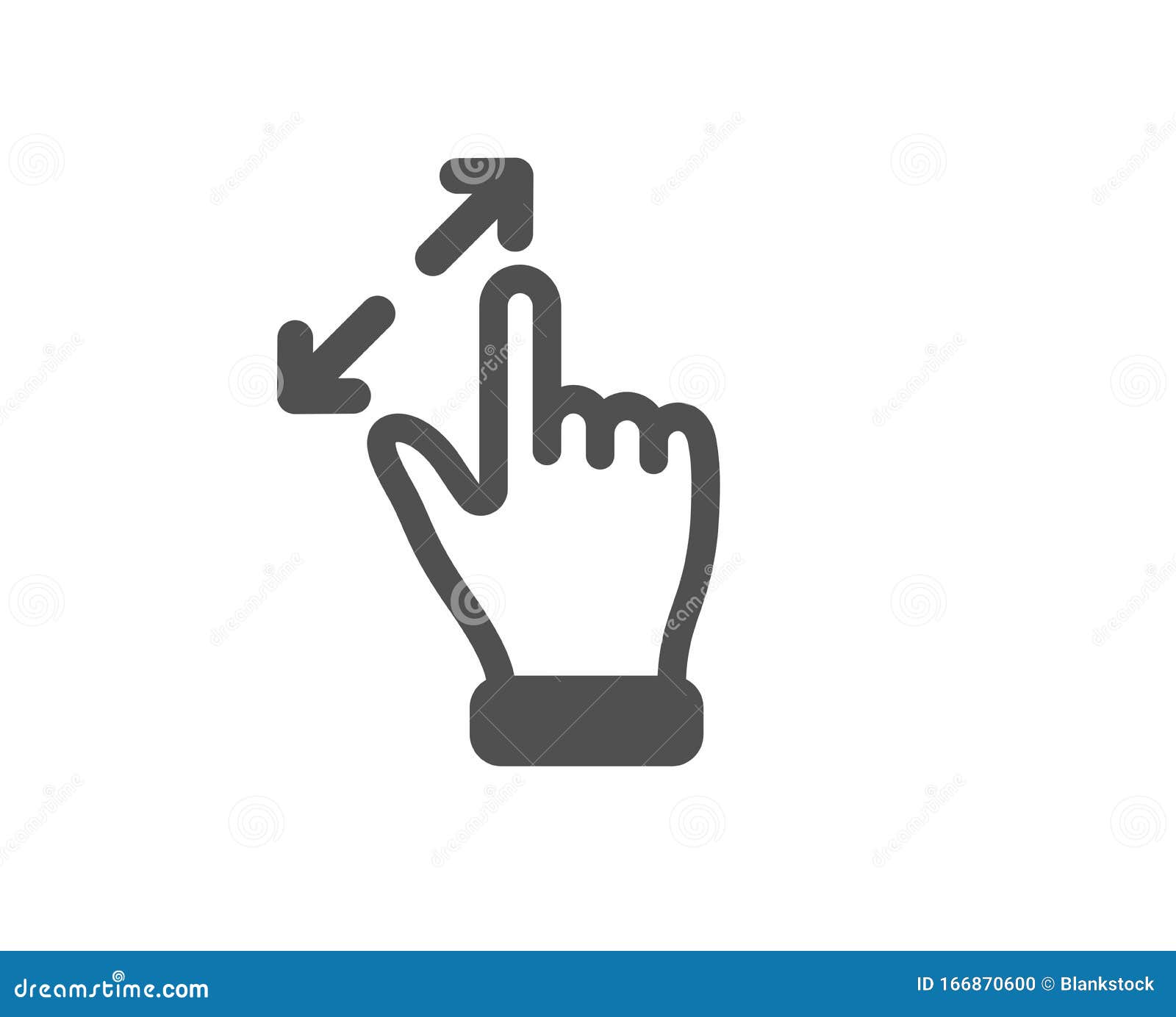 Touchscreen Gesture Icon. Zoom in Sign. Action Arrows. Vector Stock ...