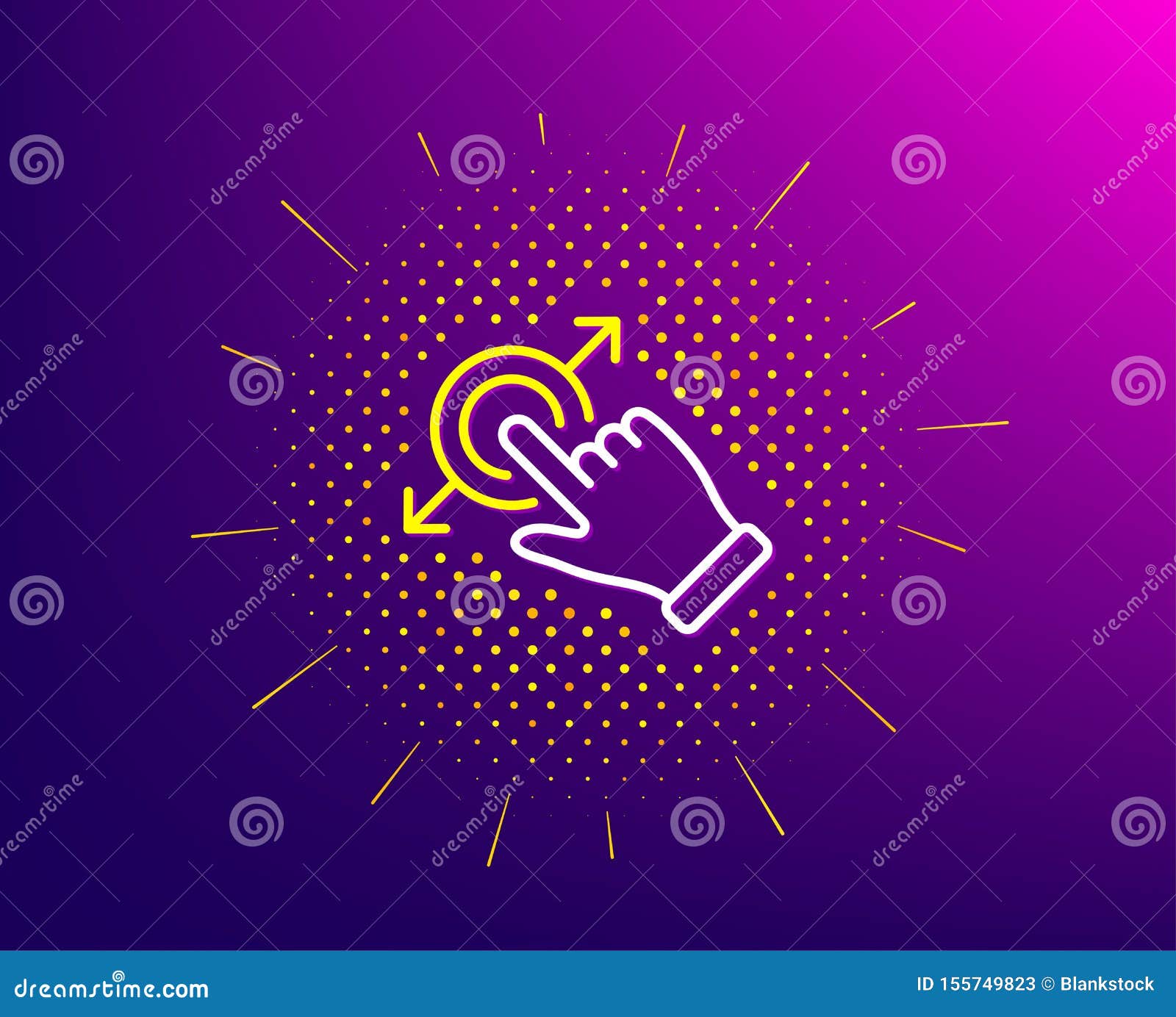 Touchscreen Gesture Line Icon. Drag and Drop Arrow Sign. Swipe Action ...