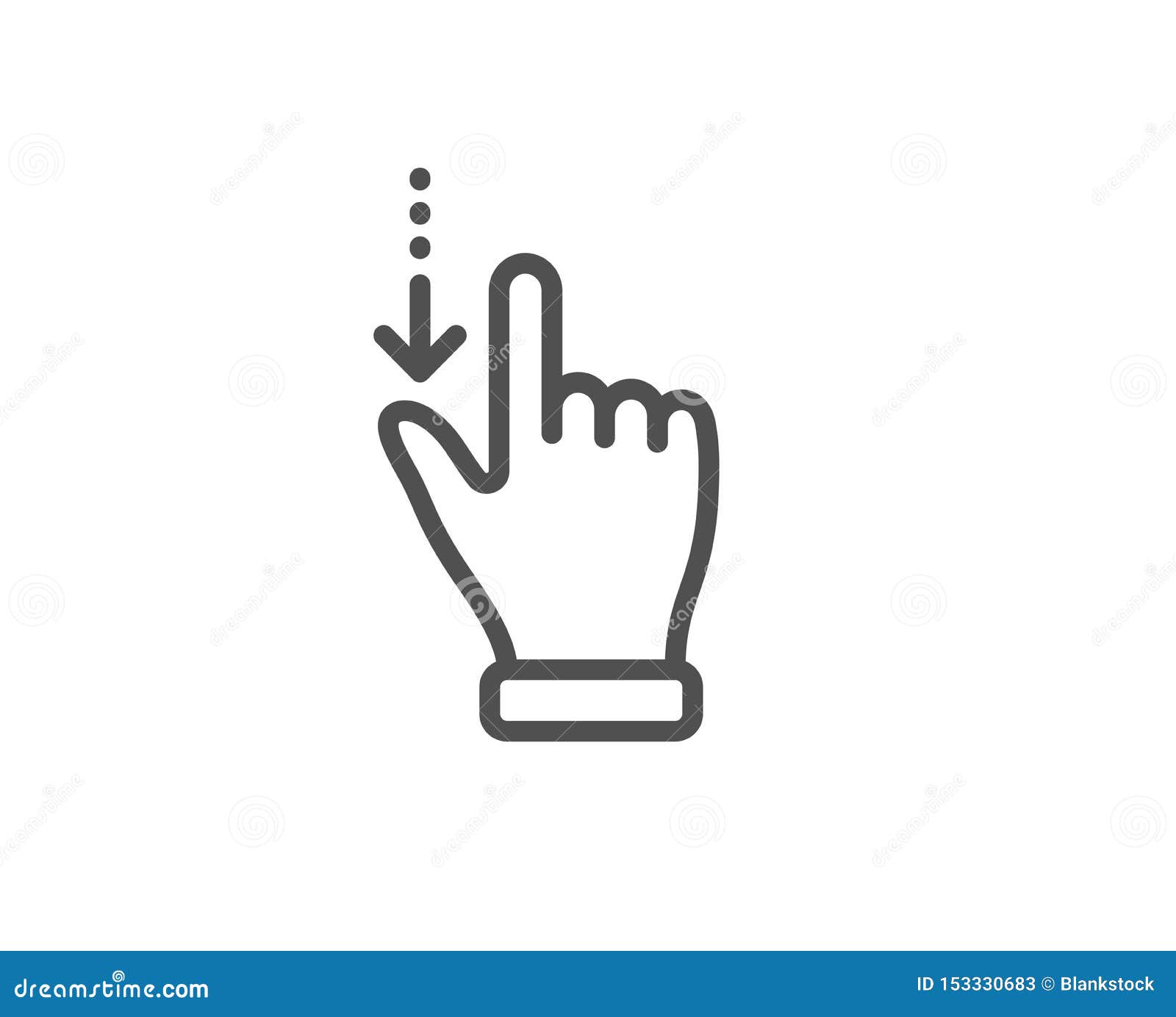 Touchscreen Gesture Line Icon. Slide Down Arrow Sign. Swipe Action ...