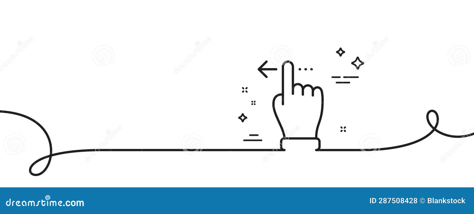 Touchscreen Gesture Line Icon. Slide Left Arrow Sign. Swipe Action. Continuous Line with Curl ...