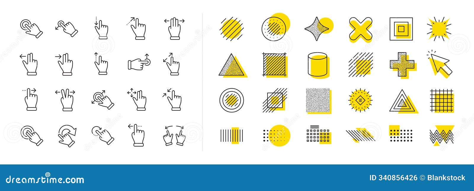 Touchscreen Gesture Line Icons. Hand Swipe, Slide Gesture, Multitasking ...