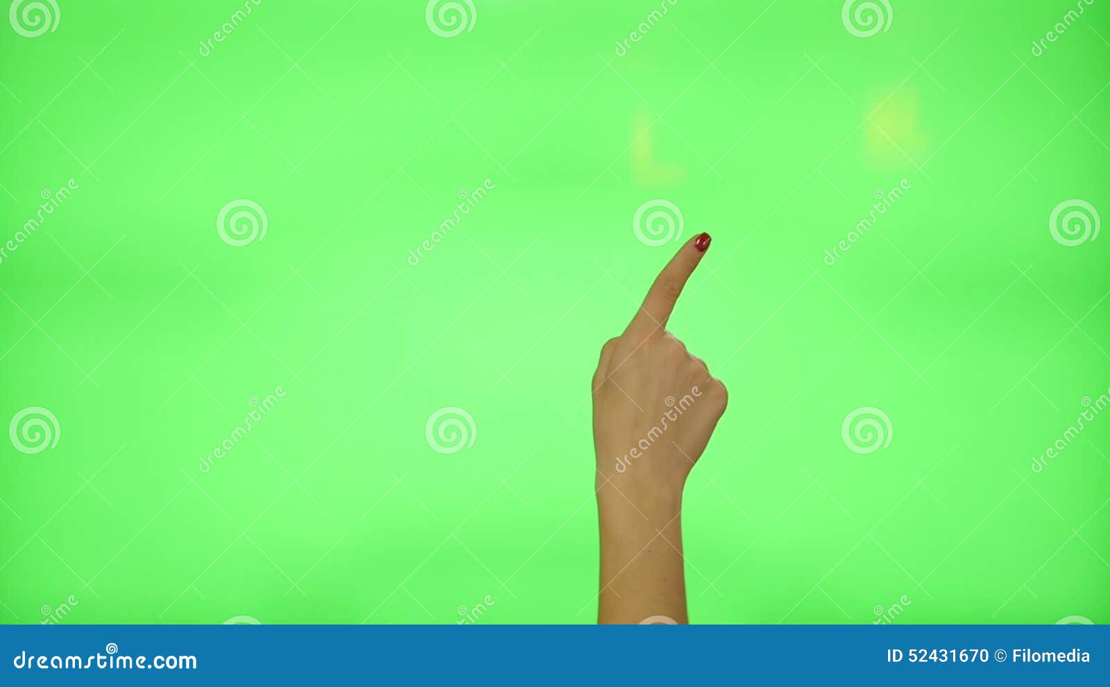11 Touchscreen Gestures - Female Hand with Red Nails, on a Green Screen ...