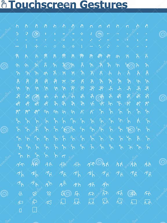Touchscreen Gestures Icon Set Stock Vector - Illustration of gesture ...