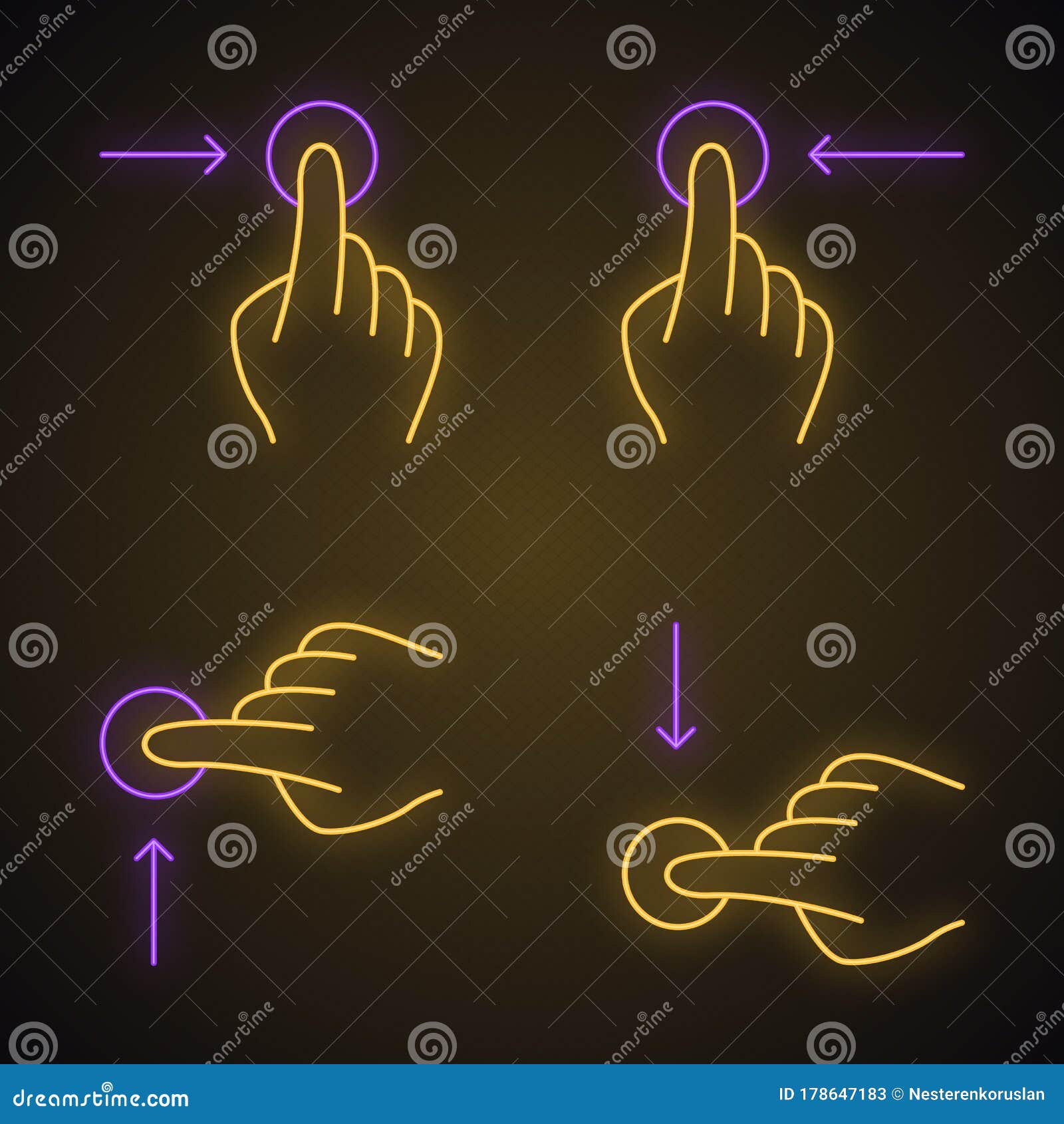 Touchscreen Gestures. Hands On Smartphone And Tablet Multi Touch Screen ...