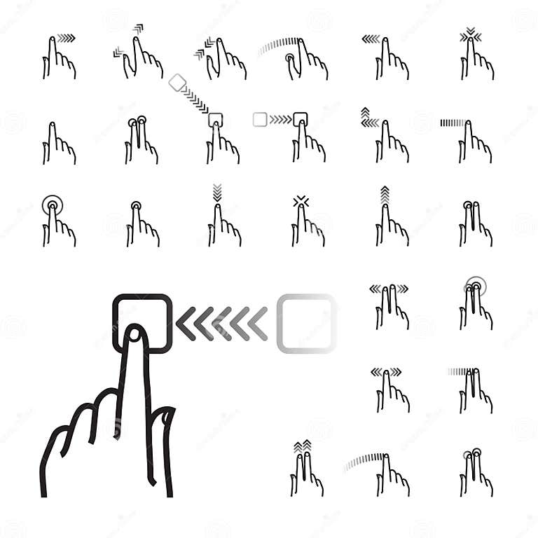 Touchscreen hand gestures stock vector. Illustration of drop - 20325066