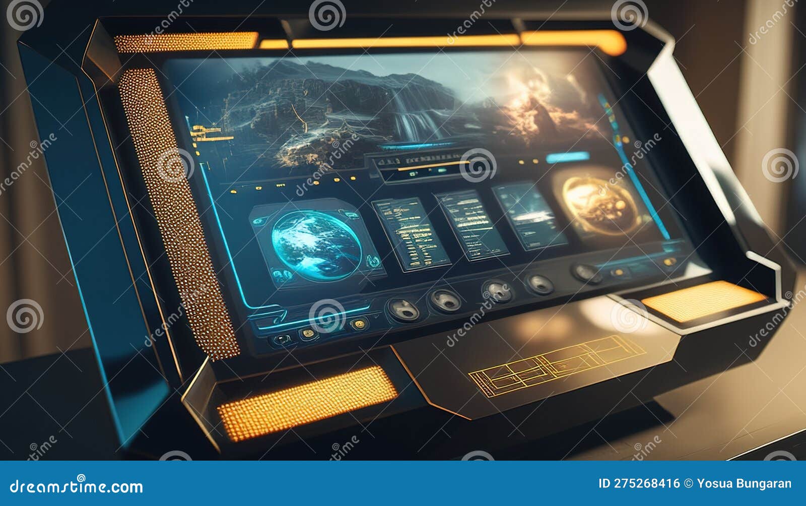 Touchscreen Interface Display, Digital Art Illustration, Generative AI ...