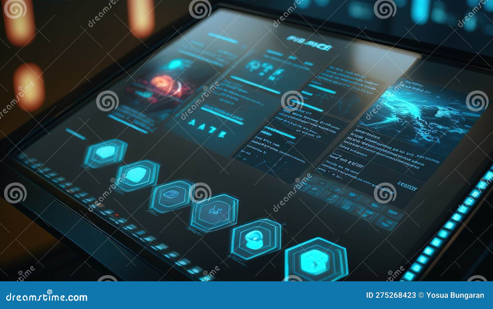 Touchscreen Interface Display, Digital Art Illustration, Generative AI ...