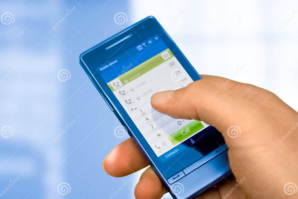 Touchscreen mobile stock image. Image of businessman - 19250019