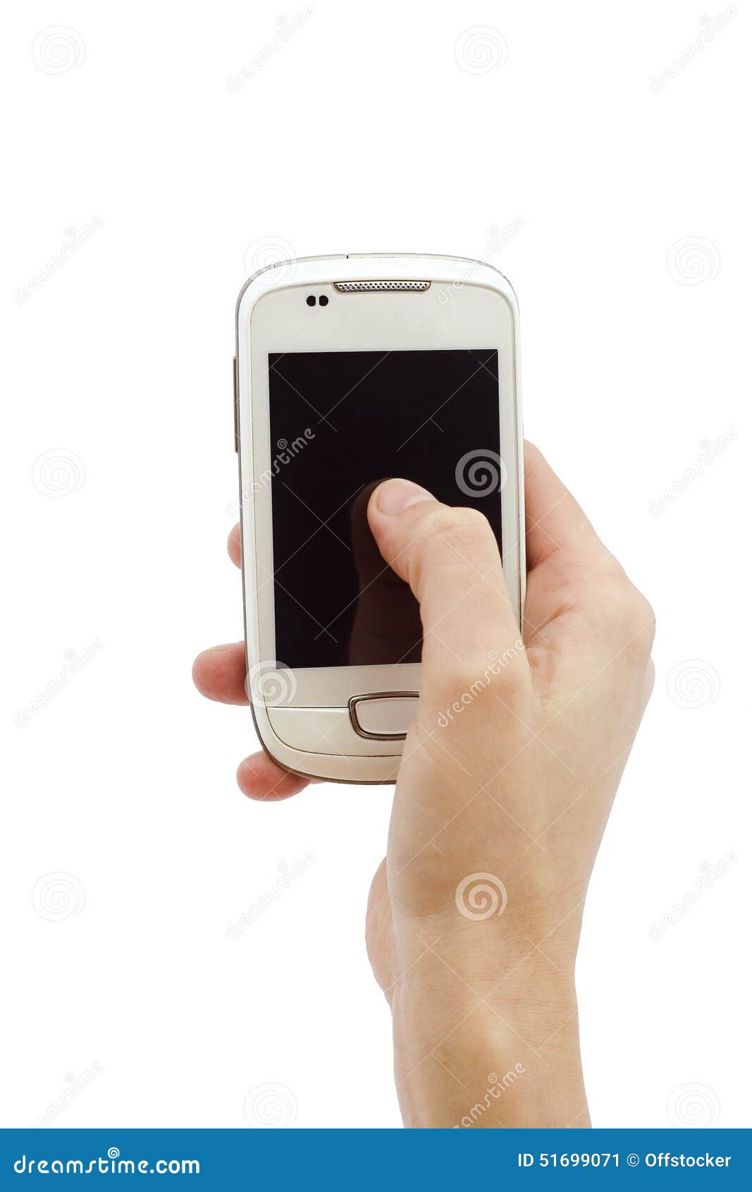 Touchscreen Mobile Phone in Hand Stock Image - Image of isolated ...