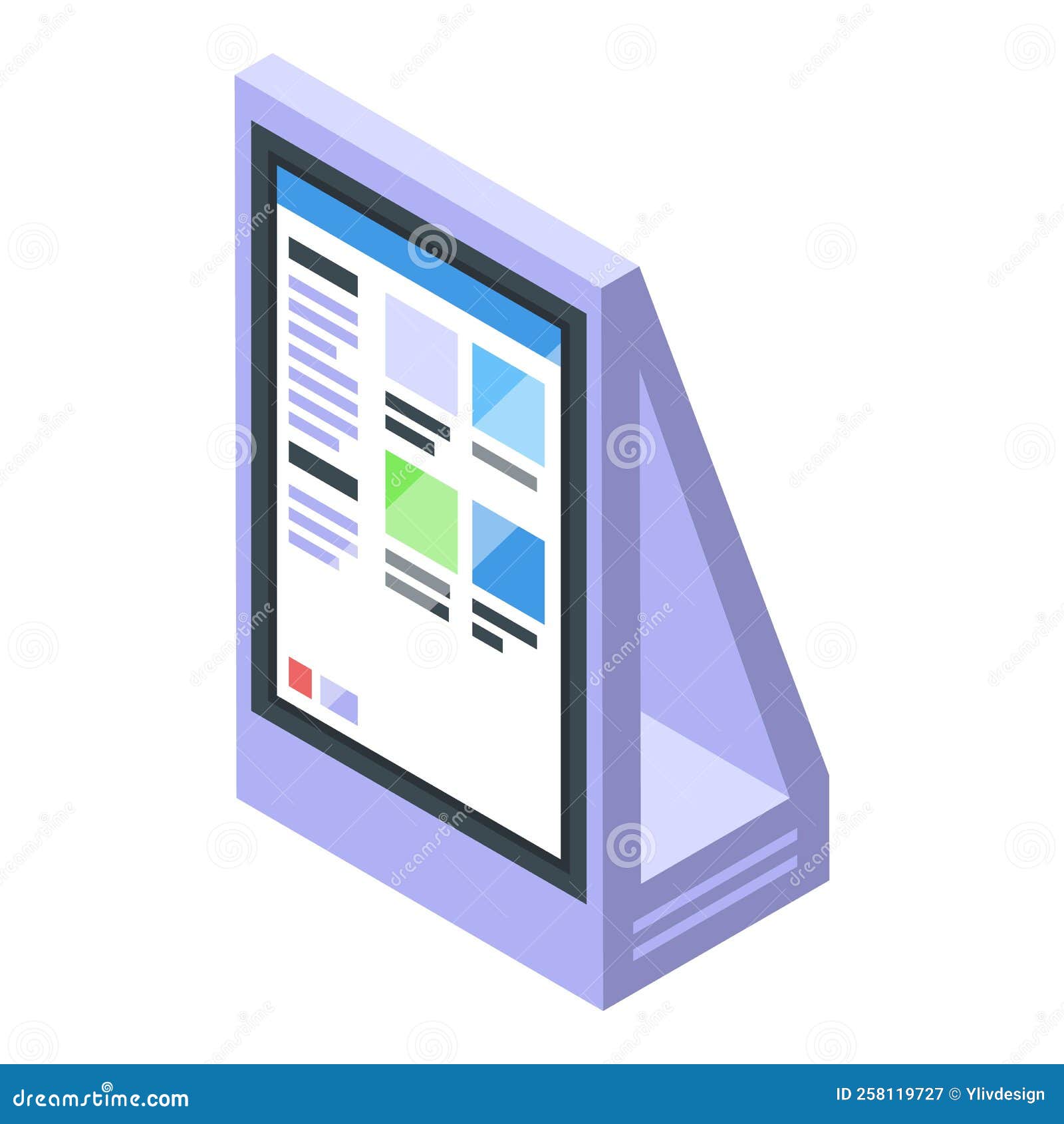 Touchscreen Payment Icon Isometric Vector. Screen Cash Stock ...