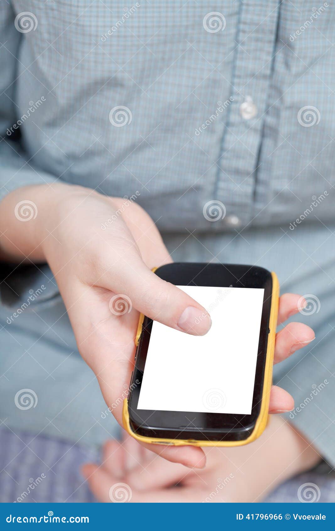 Touchscreen Phone with Cut Out Screen in Hand Stock Photo - Image of ...