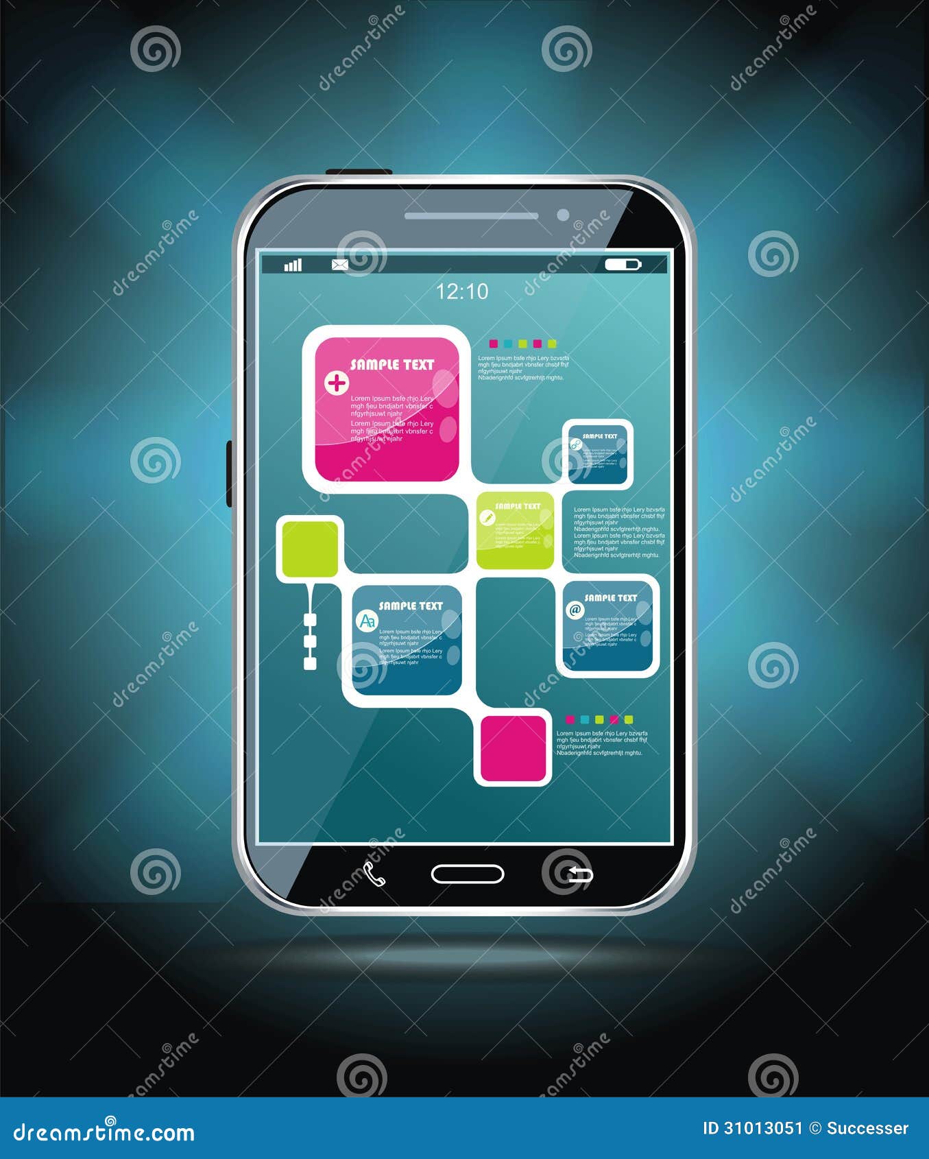 Touchscreen smartphone stock illustration. Illustration of gadget ...