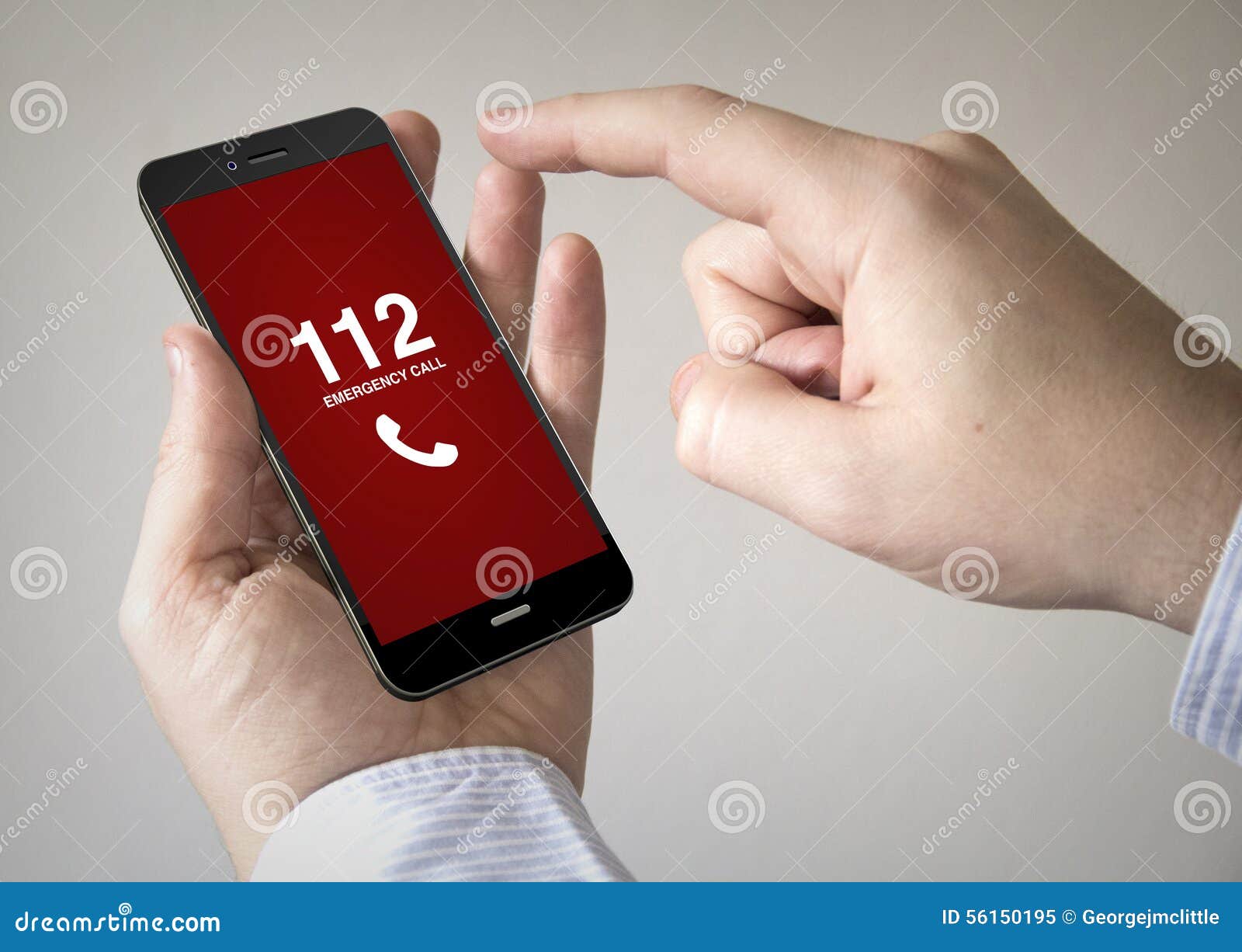 Touchscreen Smartphone with Emergency Call on the Screen Stock Image ...
