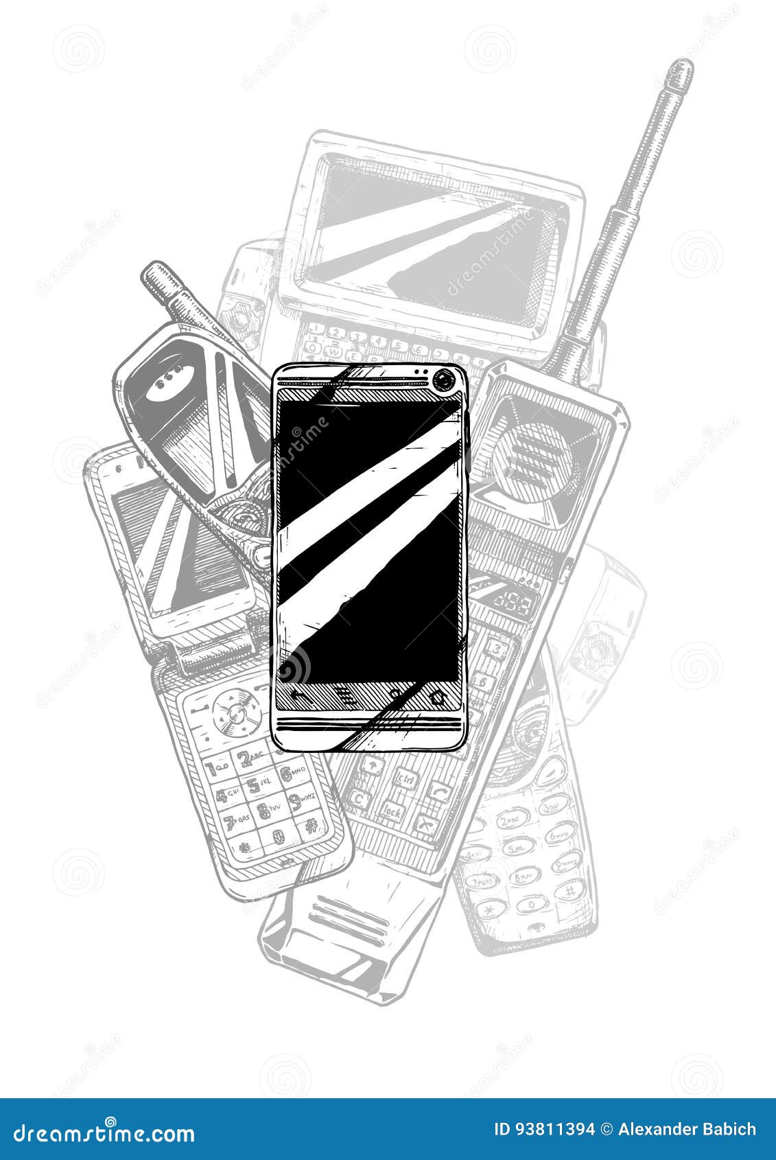 Touchscreen Smartphone. Evolution. Stock Vector - Illustration of ...