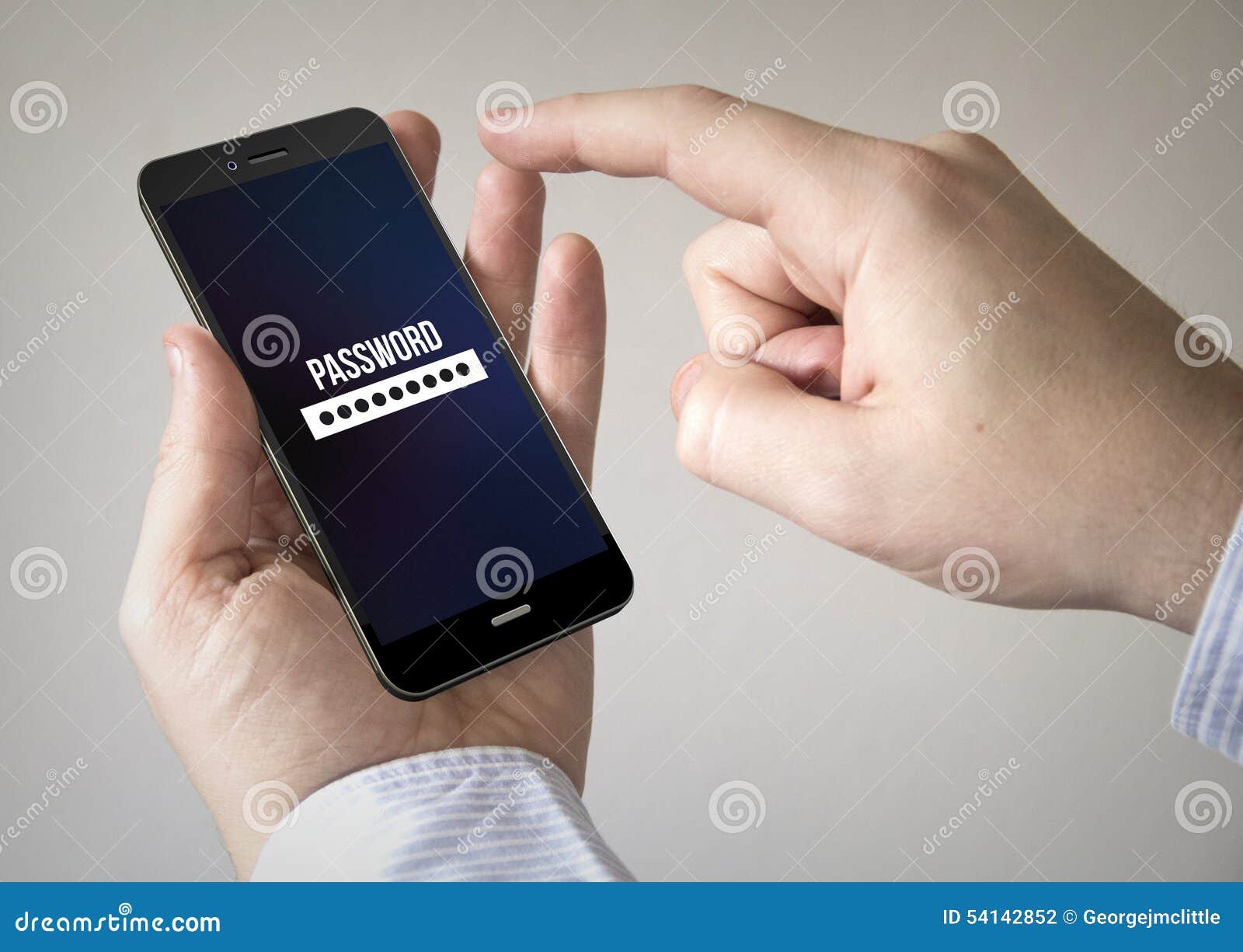 Touchscreen Smartphone with Password Application on the Screen Stock ...